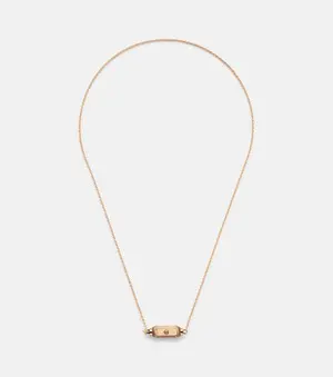 MARIE LICHTENBERG Coco Micro 18kt Rose Necklace With Diamonds - Gold