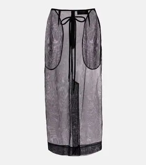 Simone Rocha Bow-detail Tulle Midi Skirt - Black