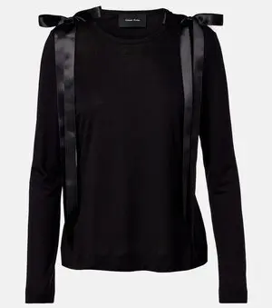 Simone Rocha Bow-detail Jersey Top - Black