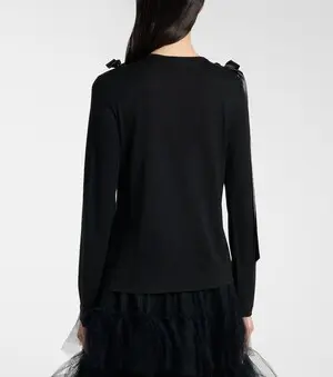 Simone Rocha Bow-detail Jersey Top - Black