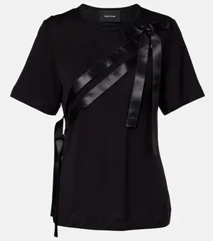 Simone Rocha Bow-detail Jersey T-shirt - Black