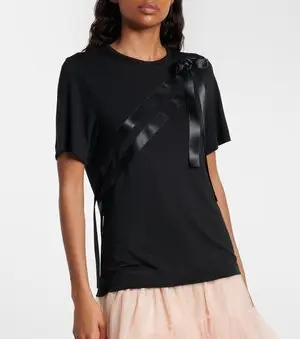 Simone Rocha Bow-detail Jersey T-shirt - Black