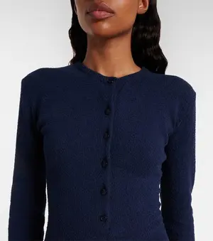 Magda Butrym Lace-trimmed Knitted Cotton-blend Romper - Blue