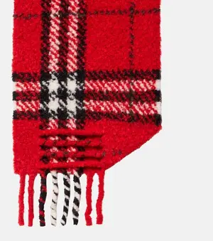 Burberry Check Alpaca And Wool Bouclé Scarf - Red