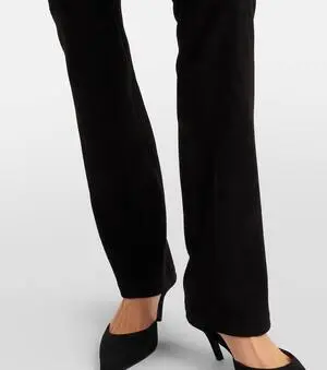 Stouls Jp Long Suede Flared Pants - Black