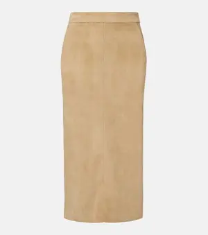 Stouls Pencil Suede Skirt - Beige