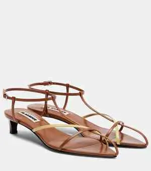 JIL SANDER 35 Leather Sandals - Green
