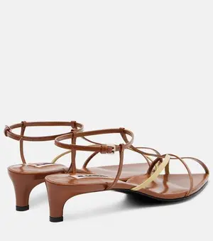 JIL SANDER 35 Leather Sandals - Green