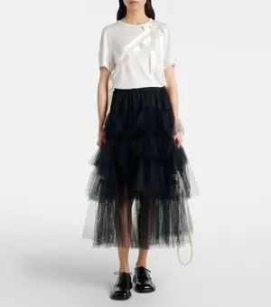 Simone Rocha Bow-detail Jersey T-shirt - White