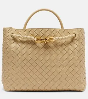 Bottega Veneta Andiamo Medium Leather Tote Bag - Beige