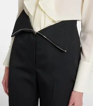 Alexander McQueen Wool Bootcut Trousers