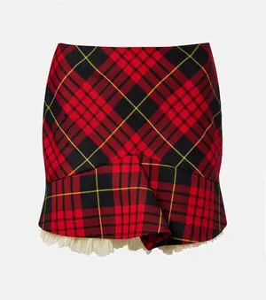 Alexander McQueen Tartan Ruffled Miniskirt