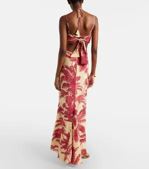 Johanna Ortiz Printed Silk Maxi Dress - Pink