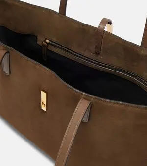 DEMELLIER Leather-trimmed Suede Tokyo Tote Bag