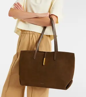 DEMELLIER Leather-trimmed Suede Tokyo Tote Bag