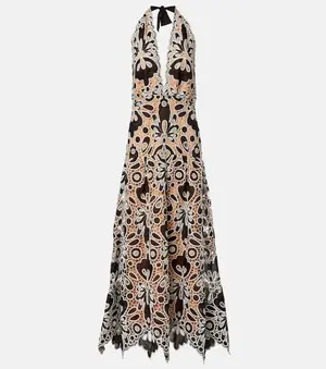 Johanna Ortiz Lace Guipure Maxi Dress - Beige
