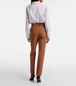 JOSEPH Coleman Gabardine Straight Pants - Brown