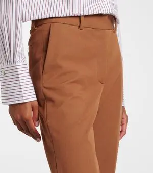 JOSEPH Coleman Gabardine Straight Pants - Brown