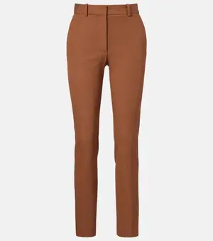 JOSEPH Coleman Gabardine Straight Pants - Brown