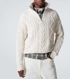 FRAME Cable-knit Wool And Cashmere Sweater