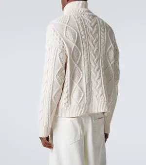 FRAME Cable-knit Wool And Cashmere Sweater