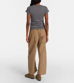 LESET Kyoto Cotton Wide-leg Pants