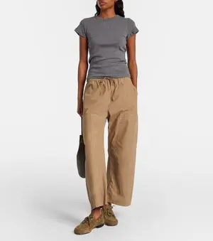 LESET Kyoto Cotton Wide-leg Pants