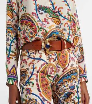 Etro Orologio Embellished Leather Belt