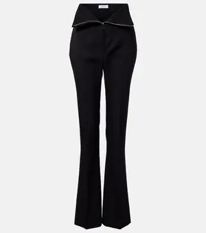 Alexander McQueen Wool Bootcut Pants - Black