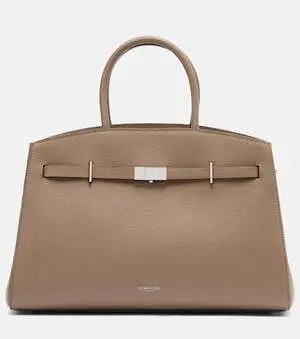 DEMELLIER Hudson Midi Leather Top-handle Bag - Beige