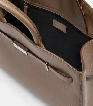 DEMELLIER Hudson Midi Leather Top-handle Bag - Beige