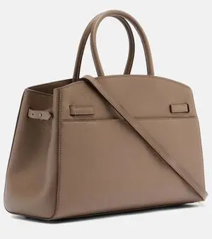 DEMELLIER Hudson Midi Leather Top-handle Bag - Beige
