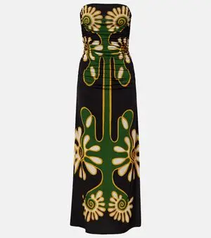 CALA DE LA CRUZ Printed Jersey Maxi Dress - Multicoloured