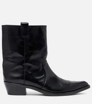 Khaite Clive Leather Ankle Boots - Black
