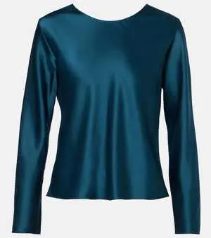 Long Sleeve Satin Tops