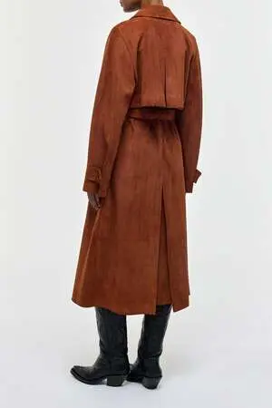 Gabriela Hearst Lyra Goat Suede Trench Coat