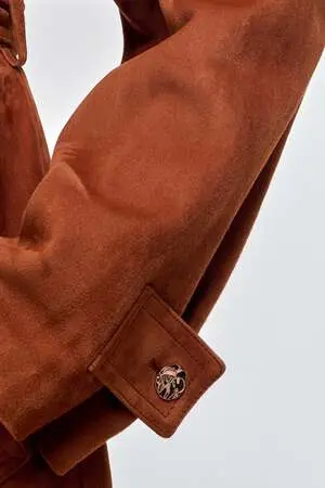 Gabriela Hearst Lyra Goat Suede Trench Coat