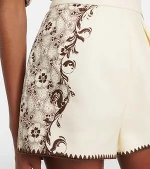 ALEMAIS Alémais Printed Linen And Cotton Shorts
