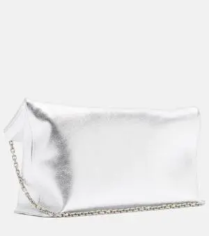 ROGER VIVIER Trompette Metallic Leather Clutch