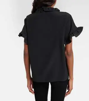 Chloé Ruffled Silk Crepe De Chine Top
