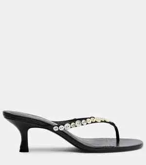 Staud Freja Leather Thong Sandals