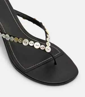 Staud Freja Leather Thong Sandals