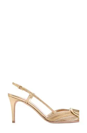 Valentino Garavani Vlogo Signature Metallic Slingback Pump - Gold