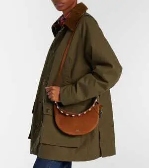 Polo Ralph Lauren Polo Id Mini Studded Suede Shoulder Bag - Brown