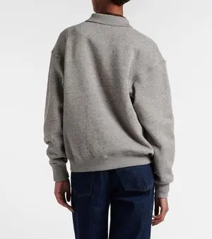 Polo Ralph Lauren Logo Cotton-blend Fleece Polo Sweatshirt - Grey