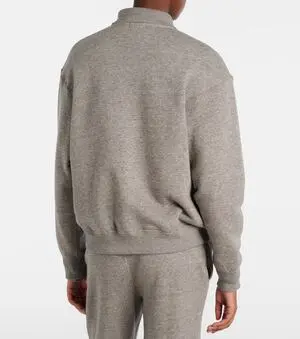 Polo Ralph Lauren Logo Cotton-blend Fleece Polo Sweatshirt - Grey