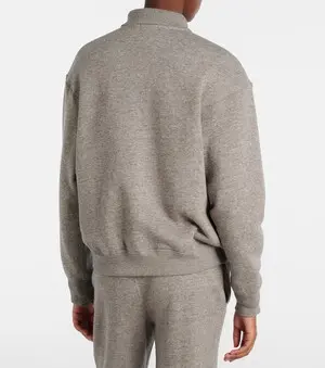Polo Ralph Lauren Logo Cotton-blend Fleece Polo Sweatshirt - Grey