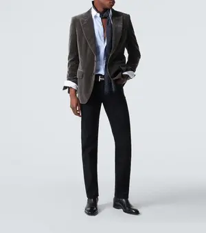 TOM FORD Striped Cotton Poplin Shirt - Blue