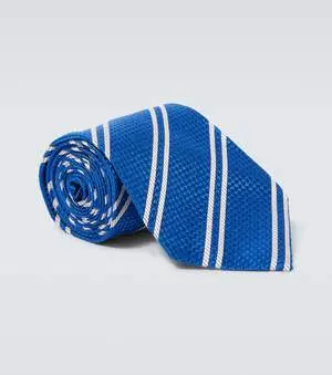 TOM FORD Striped Silk Twill Neck Tie - Blue