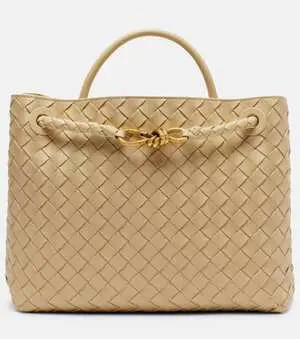 Bottega Veneta Andiamo Medium Leather Tote Bag - Beige